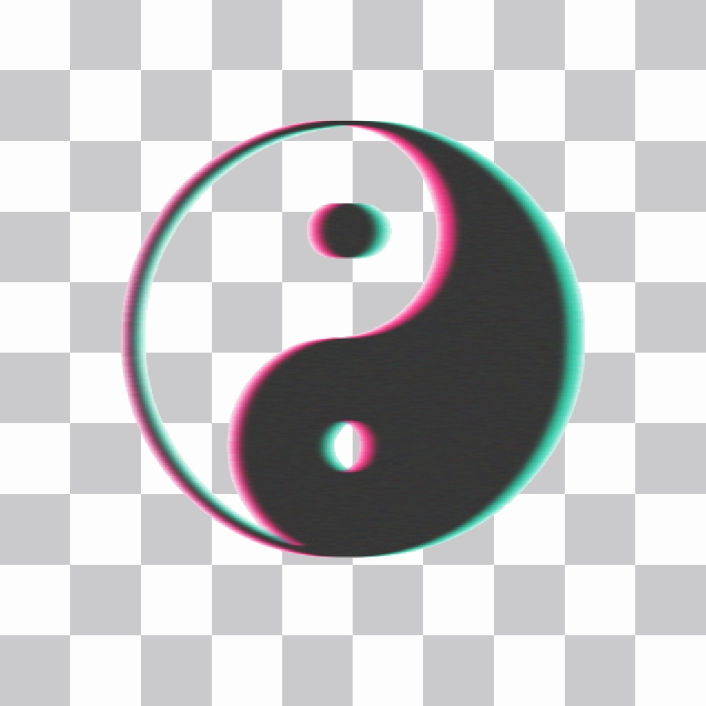 Sticker redondo del ying yang en colores blanco y negro para decorar ...