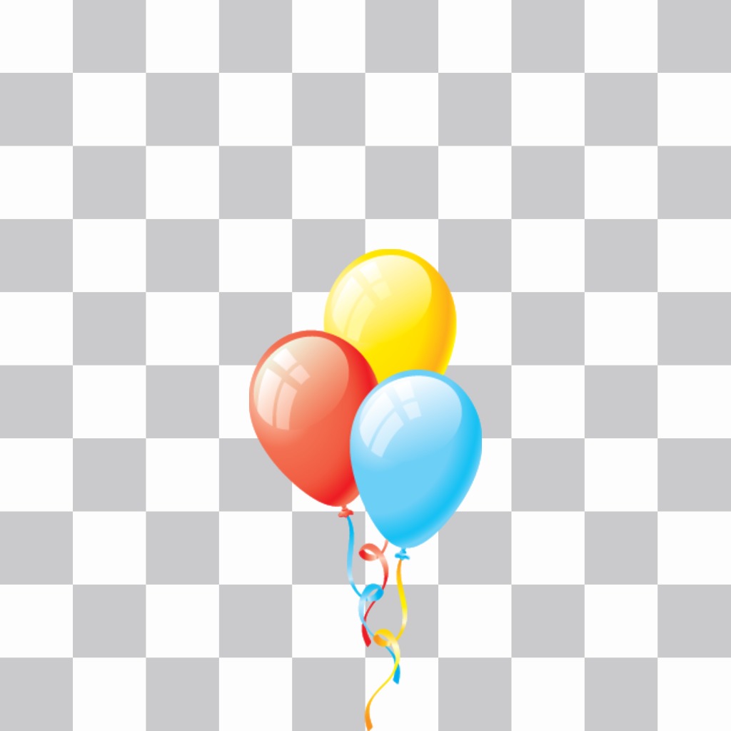 Sticker de globos de colores para decorar fotos de cumpleaños - Fotoefectos